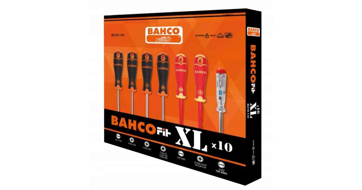 Komplet wkrętaków z próbnikiem napięcia VDE XL BAHCOFIT Bahco B219.110